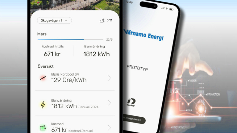 Värnamo Energi-appen startsida - Värnamo Energi